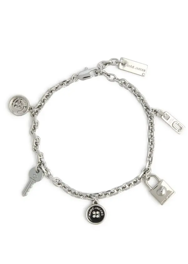 Marc Jacobs Silver-plated Charm Bracelet - Black And Silver