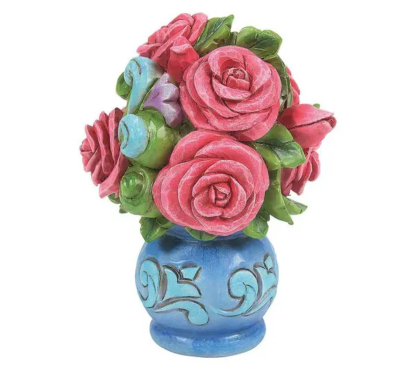 JIM SHORE Rose Bouquet Mini Figurine 3.8in H