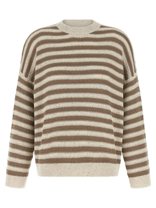 Brunello Cucinelli Striped Sequin Appliqué Cotton Sweater - Multicolor