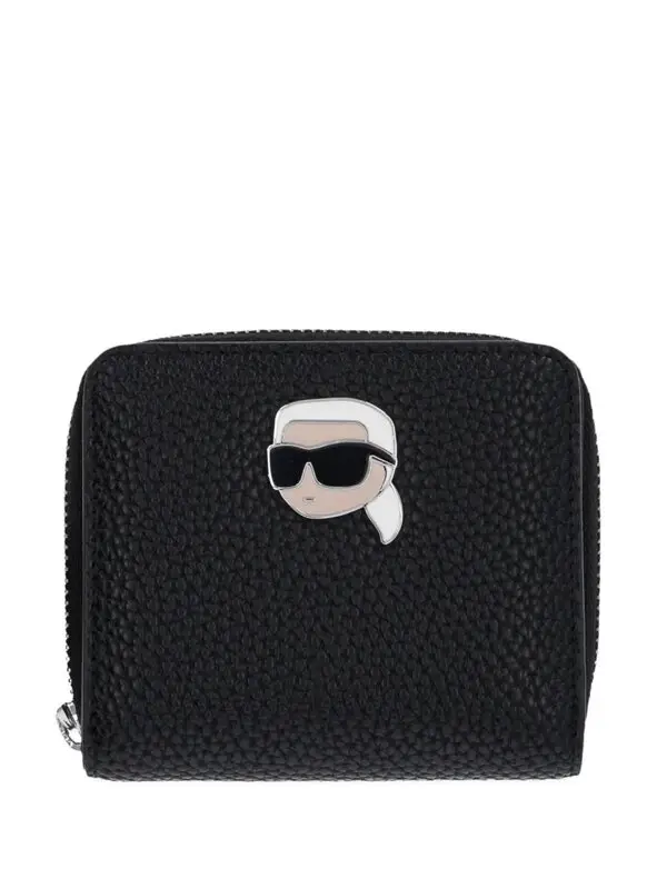 Karl Lagerfeld Medium Ikon Pebble Bi-fold Wallet - Black