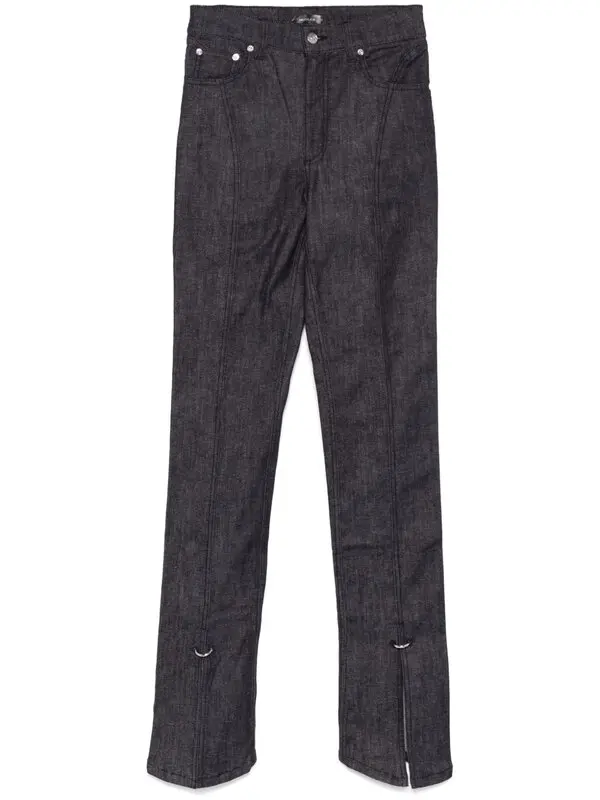 MUGLER Piercing-detail Jeans - Blue