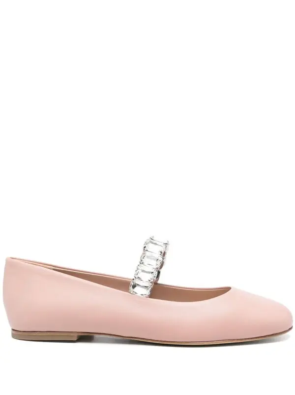 Casadei Crystal-embellished Ballet Flats - Pink