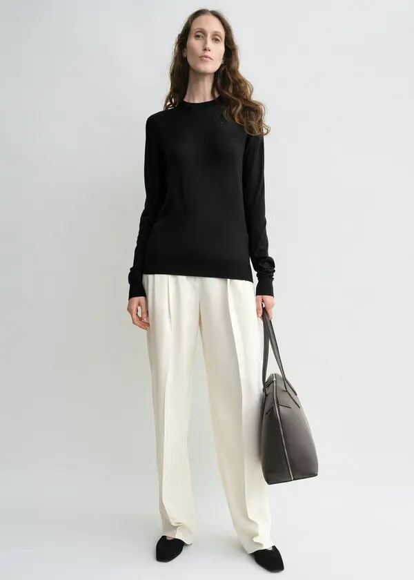 TOTÊME Fine Crew Knit - Black