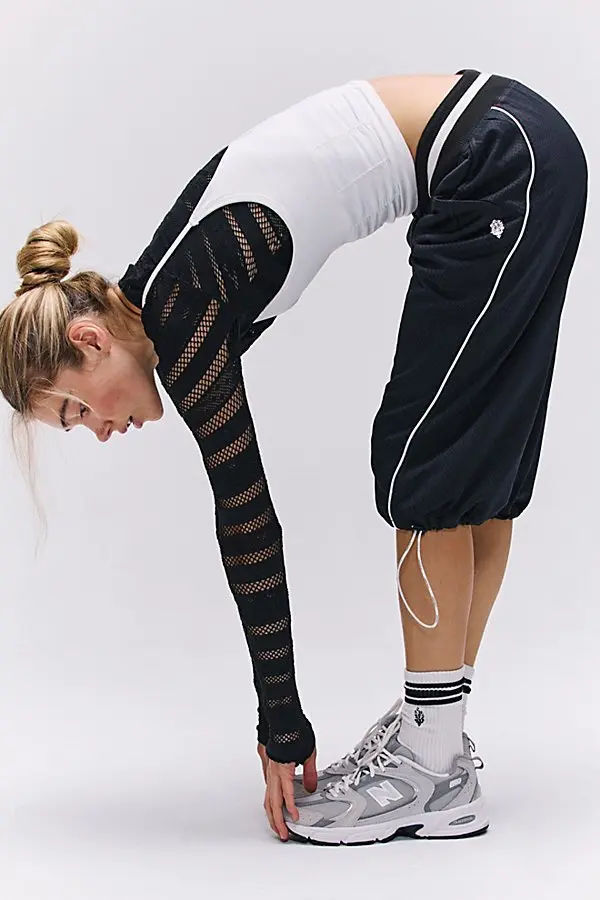 Free People Hot Mesh Capri Pants - Black
