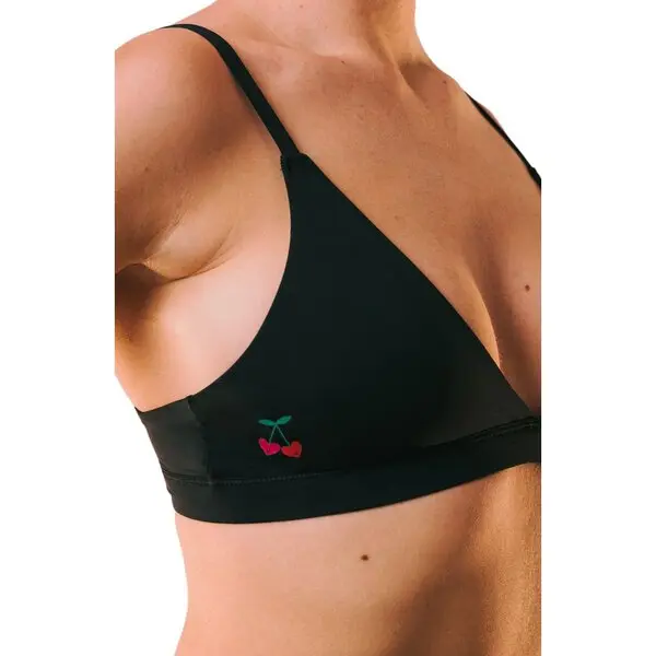 CHEEKY CHERRY Ultra Smooth Triangle Bralette - Onyx
