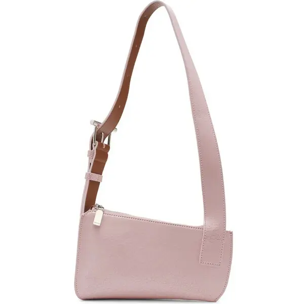 Alexander McQueen T-bar Sling Leather Crossbody Pouch - 1063 Pink/ Cognac/ Silver