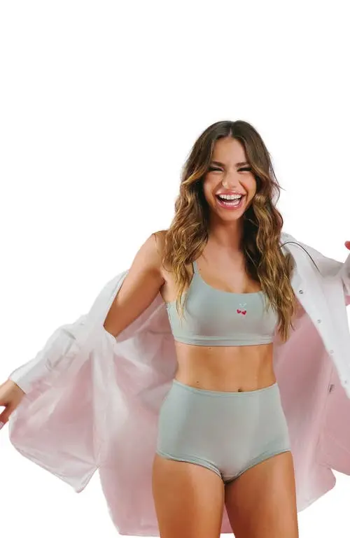 CHEEKY CHERRY Cotton Stretch Scoop Bralette - Mocha