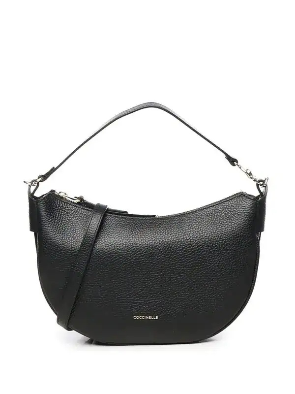 Coccinelle Priscilla Leather Shoulder Bag In Black Editorialist