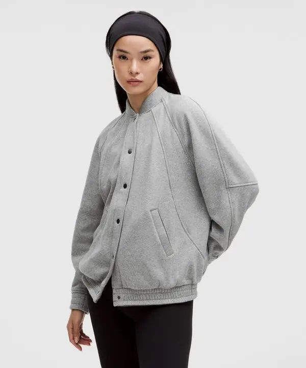 Lululemon Scuba Oversized Varsity Jacket - Heathered Medium Grey