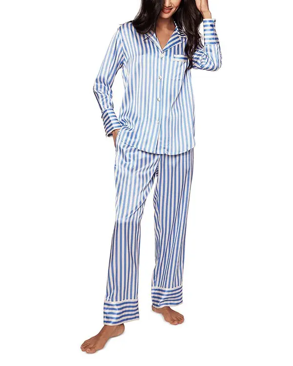 PETITE PLUME Mulberry Silk Pajama Set - Blue