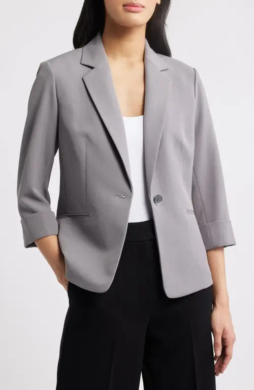 KASPER Stretch Crepe One-button Blazer