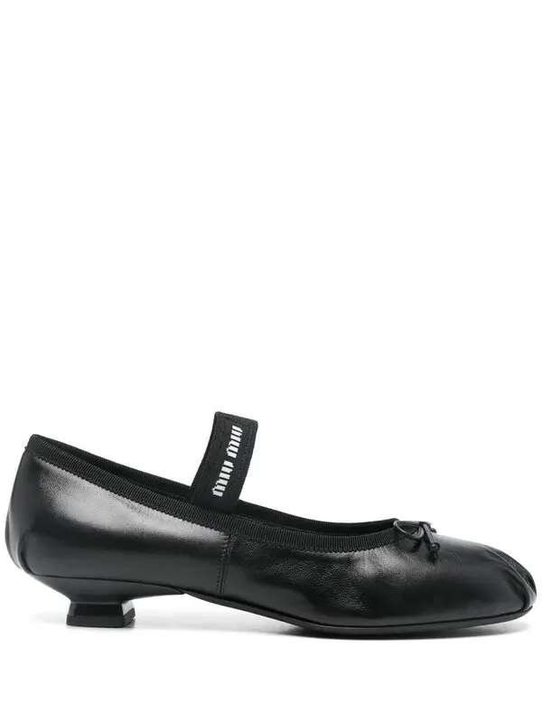 Miu Miu Logo-intarsia Ballet Flats