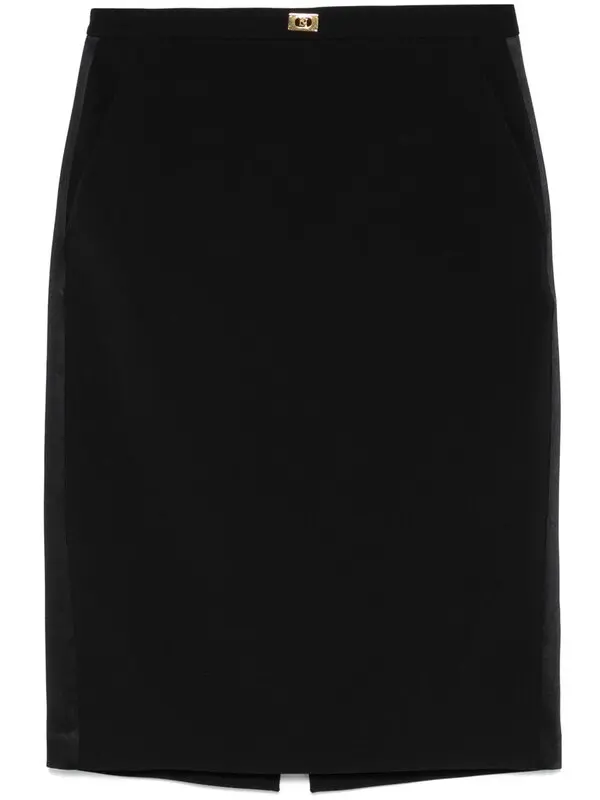 Elisabetta Franchi Satin-trim Crepe Midi Skirt