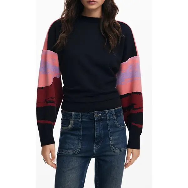 Desigual Karla Printed Cropped Sweater