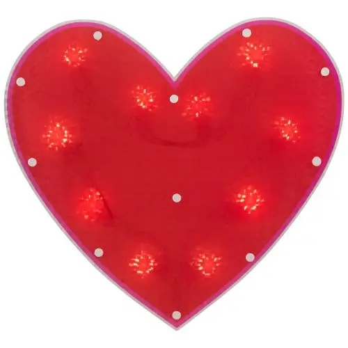 NORTHLIGHT 13" Lighted Shimmering Heart Valentine's Day Window Silhouette