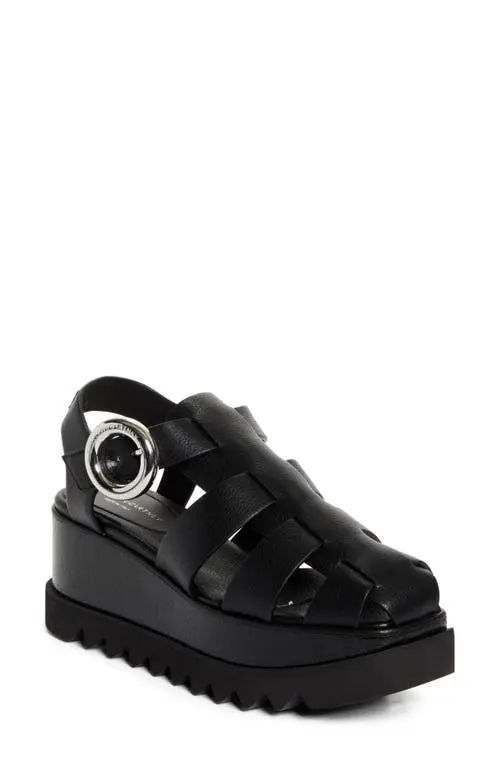 Stella McCartney Elyse Wedge Fisherman Sandal - Black