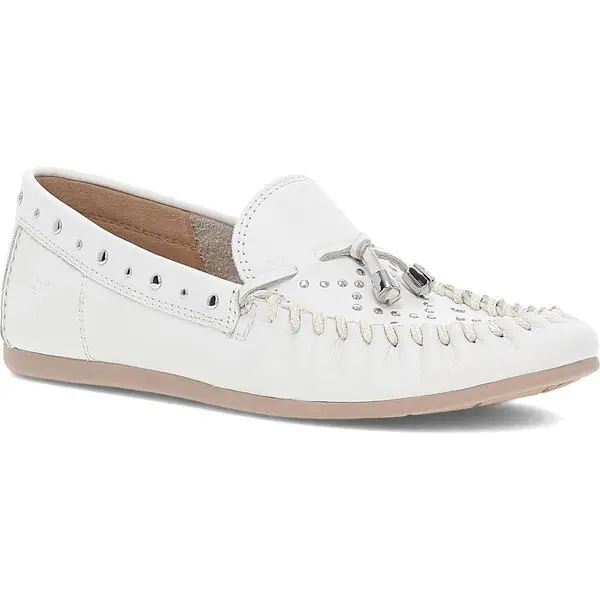 Frye Naya Studded Leather Loafer - White