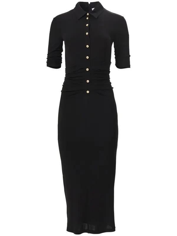 Carolina Herrera Ruched Midi Dress - Black