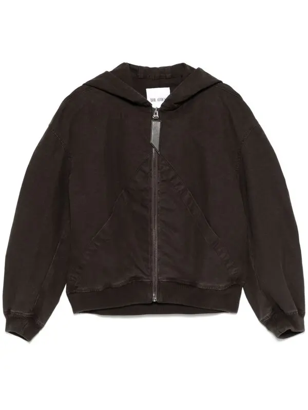 Attico Hooded Bomber Jacket - Brown