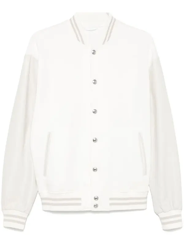 Eleventy Panelled Bomber Jacket - White