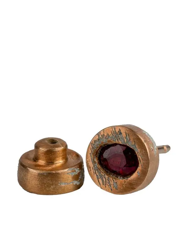 PARTS OF FOUR 18k Rose Gold-plated Sterling Silver Small Stud Earring With Ruby - Pink