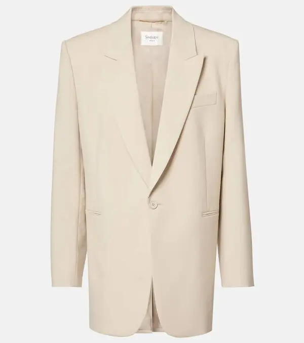 Saint Laurent Wool Blazer - Neutrals