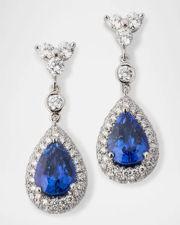 SUNA BROS Platinum And Diamond Drop Earrings