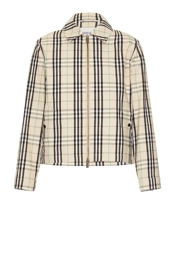 Burberry Flannel Zip Through Harrington - Husk Ip Check
