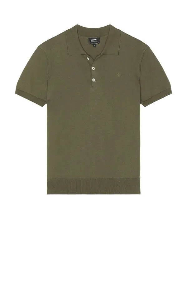 A.p.c. Polo Gregory In Olive - Light Khaki
