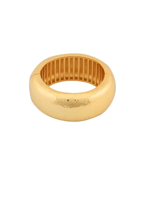 VALERE Domed Large Bangle Bracelet - 22k Gold Plated