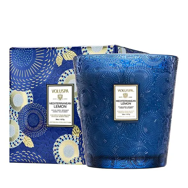 Voluspa Mediterranean Lemon 3 Wick Hearth Candle, 38 Oz