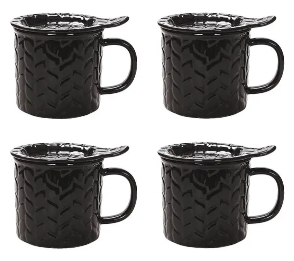 TEMP-TATIONS Carved Willow Set Of 24-oz Mega Mugs W/lid