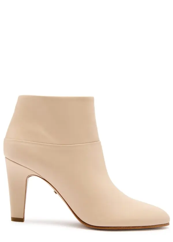 Chloé Eve 90 Leather Ankle Boots - Beige