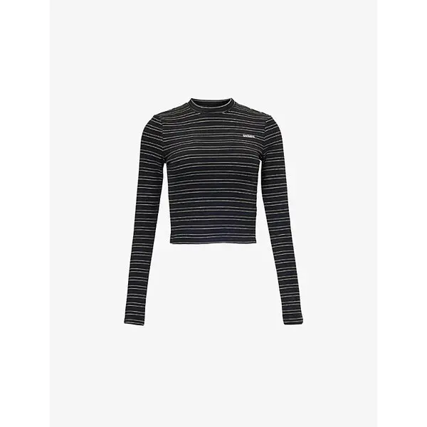 SISTERS & SEEKERS Striped Stretch-woven Top