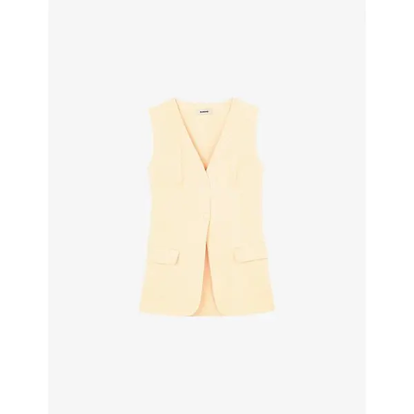 Sandro Linen-blend Corset-style Waistcoat - Naturels