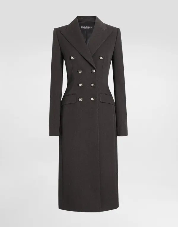 Dolce & Gabbana Double-breasted Wool Coat With Dg Detailing