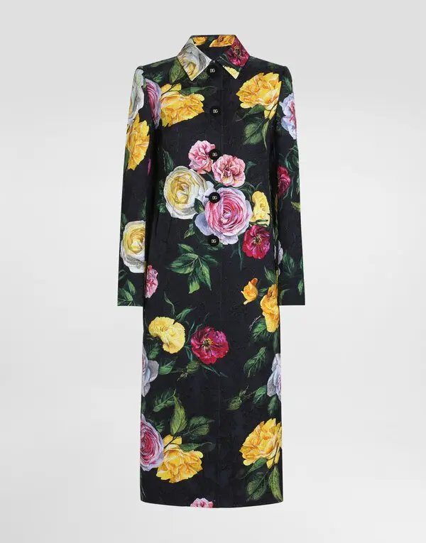 Dolce & Gabbana Peony And Rose Brocade Coat - Print