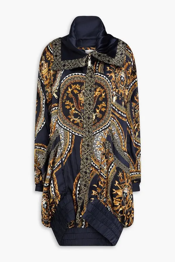 Camilla Embellished Printed Silksatin Jacket