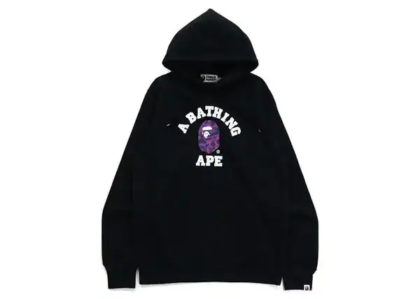 Bape Camo College Pullover Hoodie Black/Purple Editorialist