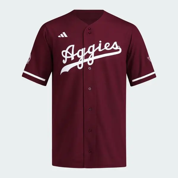 Adidas Texas A&m Reverse Retro Full-button Jersey - Team Maroon