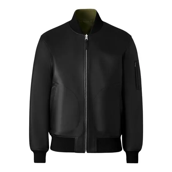 Mackage Easton-sa 2-in-1 Reversible Leather Bomber Jacket - Black