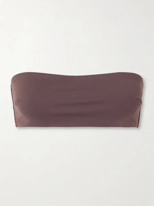 ST. AGNI Recycled Bandeau Bikini Top - Brown