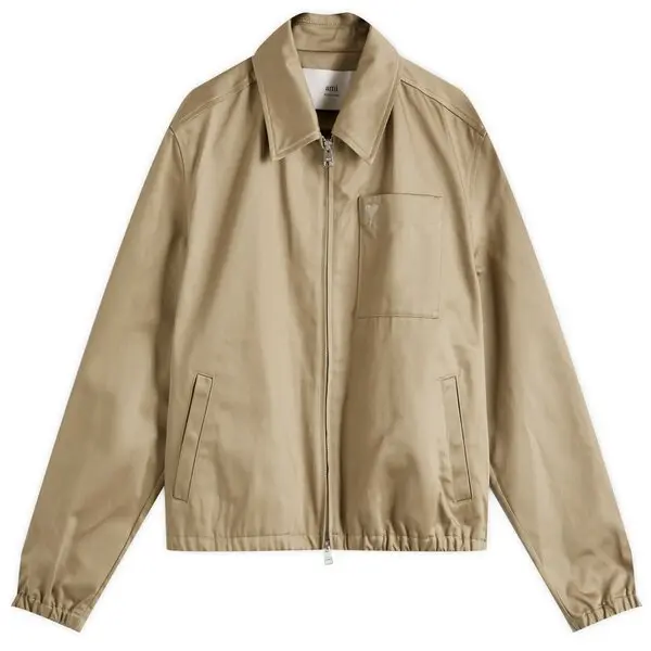 Ami Adc Zipped Cotton Jacket - Laurel