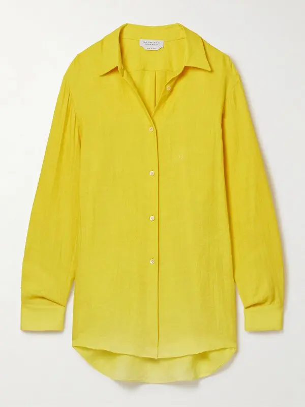 Gabriela Hearst Reyes Herringbone Cashmere And Silk-blend Shirt