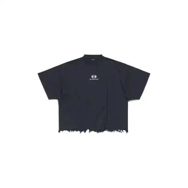 トップス balenciaga UNITY SPORTS ICON CROPPED T Balenciaga Unity Sports Icon Cropped T-Shirt - Black | Editorialist
