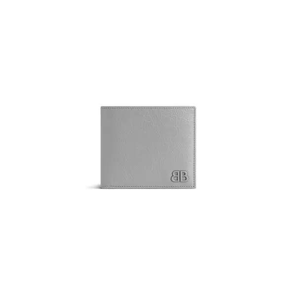 Balenciaga Monaco Square Folded Wallet - Grey & Silver