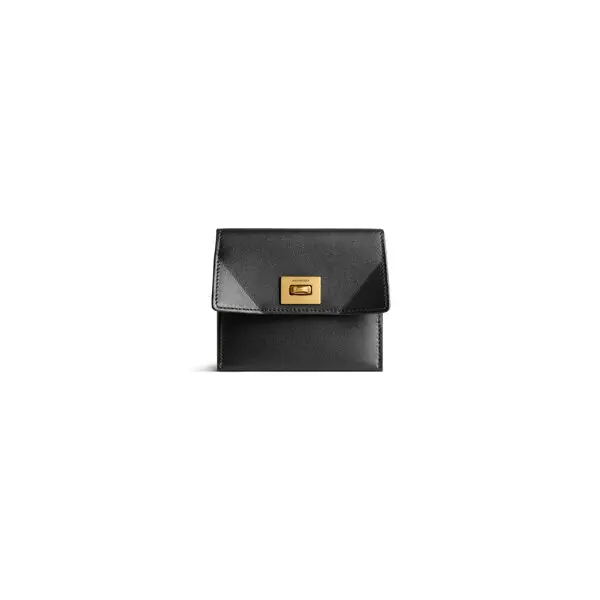 Balenciaga Rodeo Card Holder With Flap - Black