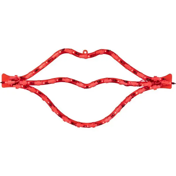 NORTHLIGHT 17.5" Lighted Lips Valentine's Day Window Silhouette