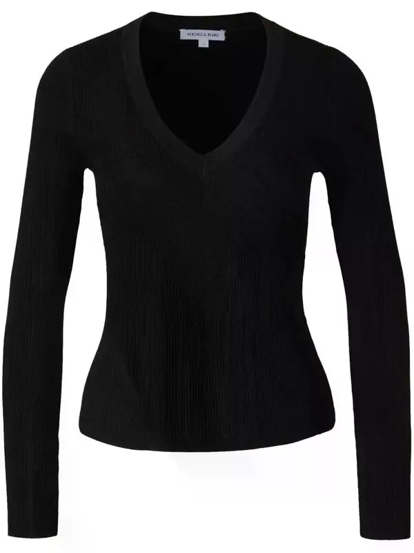 Veronica Beard Ribbed Sweater - Black
