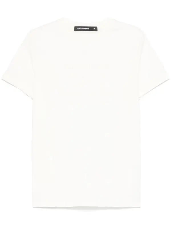 Karl Lagerfeld Slogan-embossed T-shirt - Neutrals